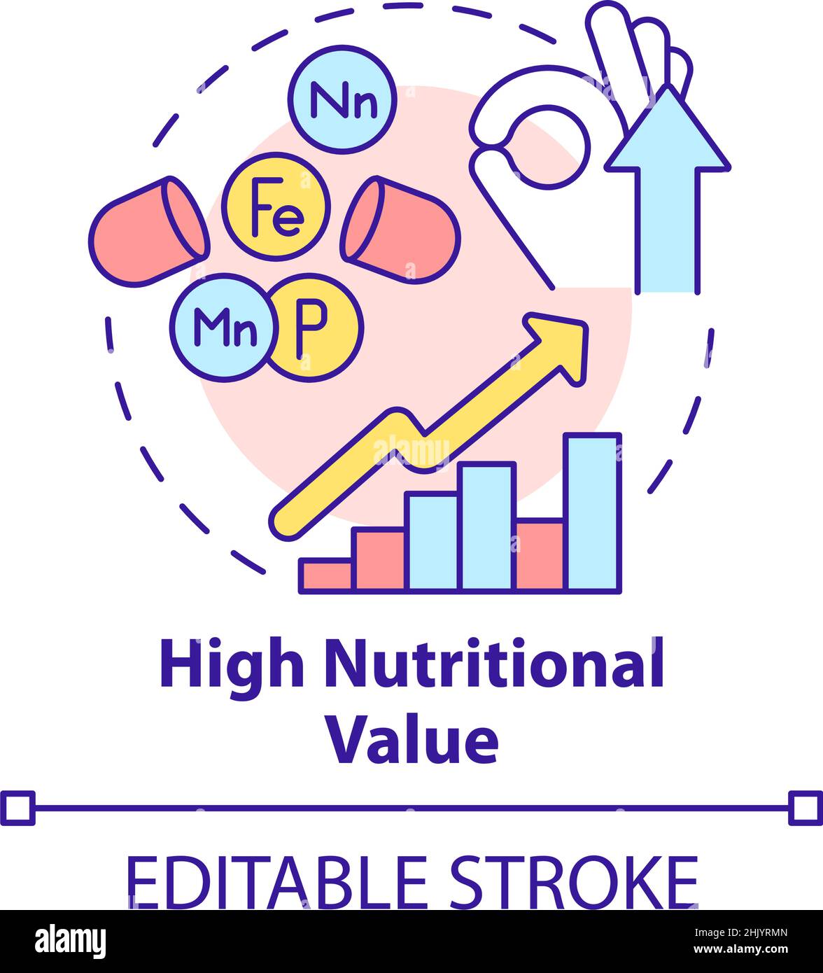 High nutritional value concept icon Stock Vector Image & Art - Alamy