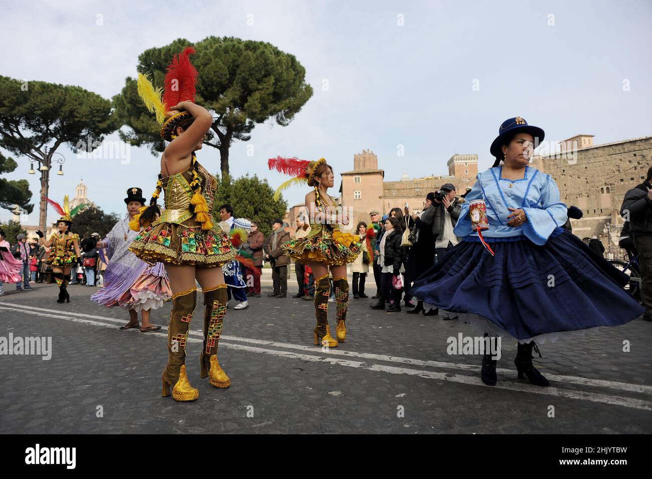 Rome, Italy 14/02/2010: First Edition of the Latin American Carnival in ...