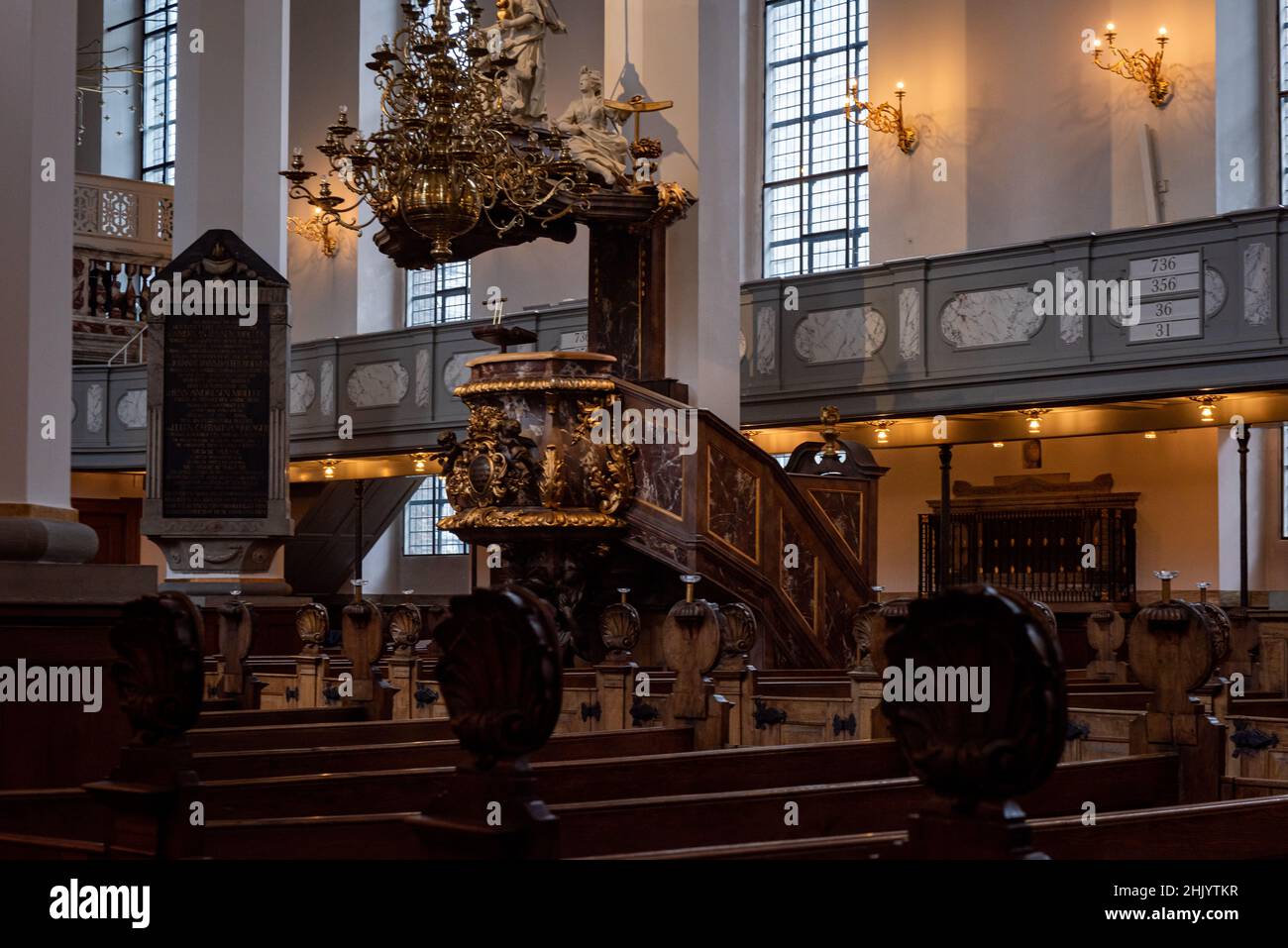 Interior of the Trinitatis Church, University Chapel, part of the Round ...