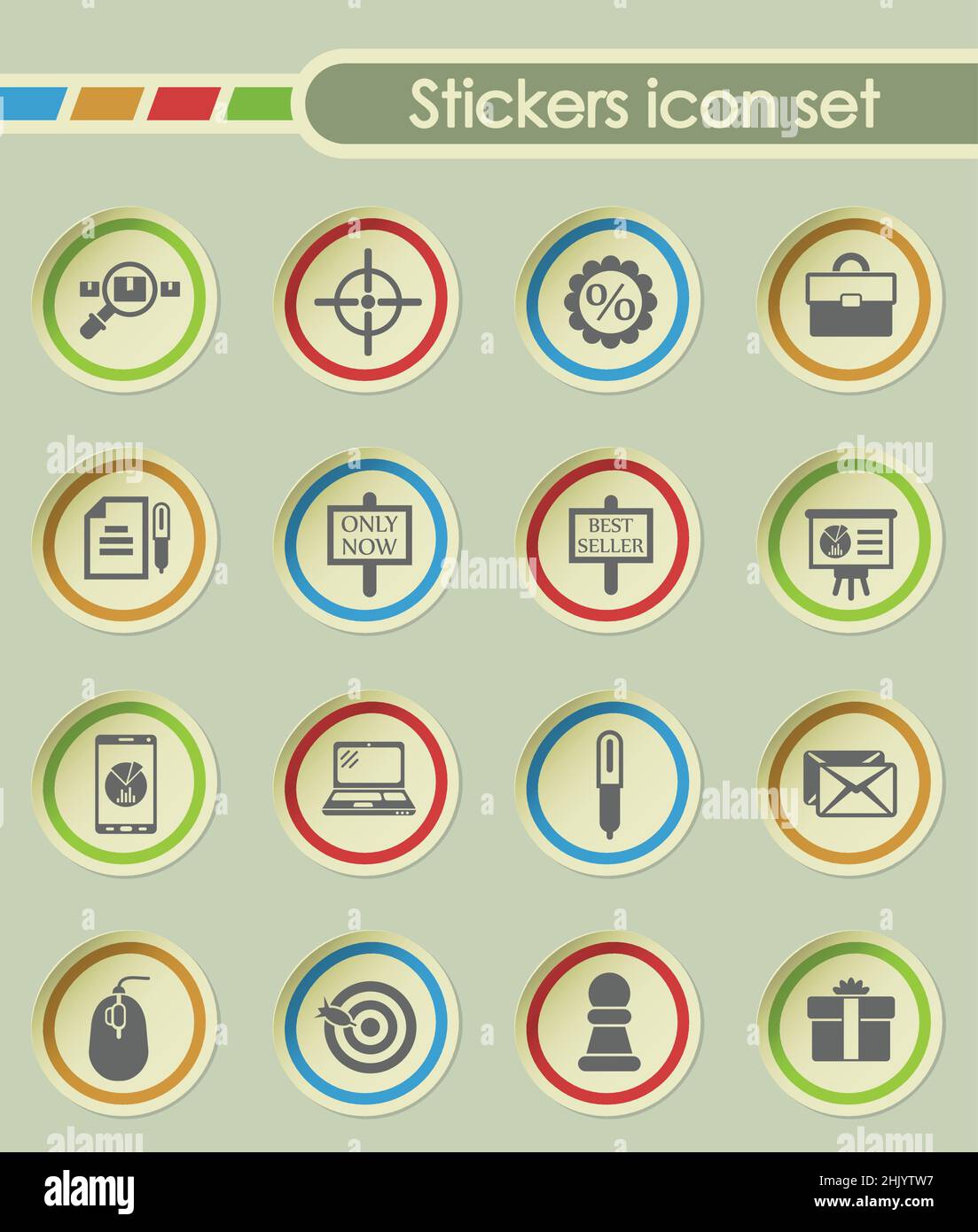 marketing round sticker icons for your creative ideas Stock Vector ...