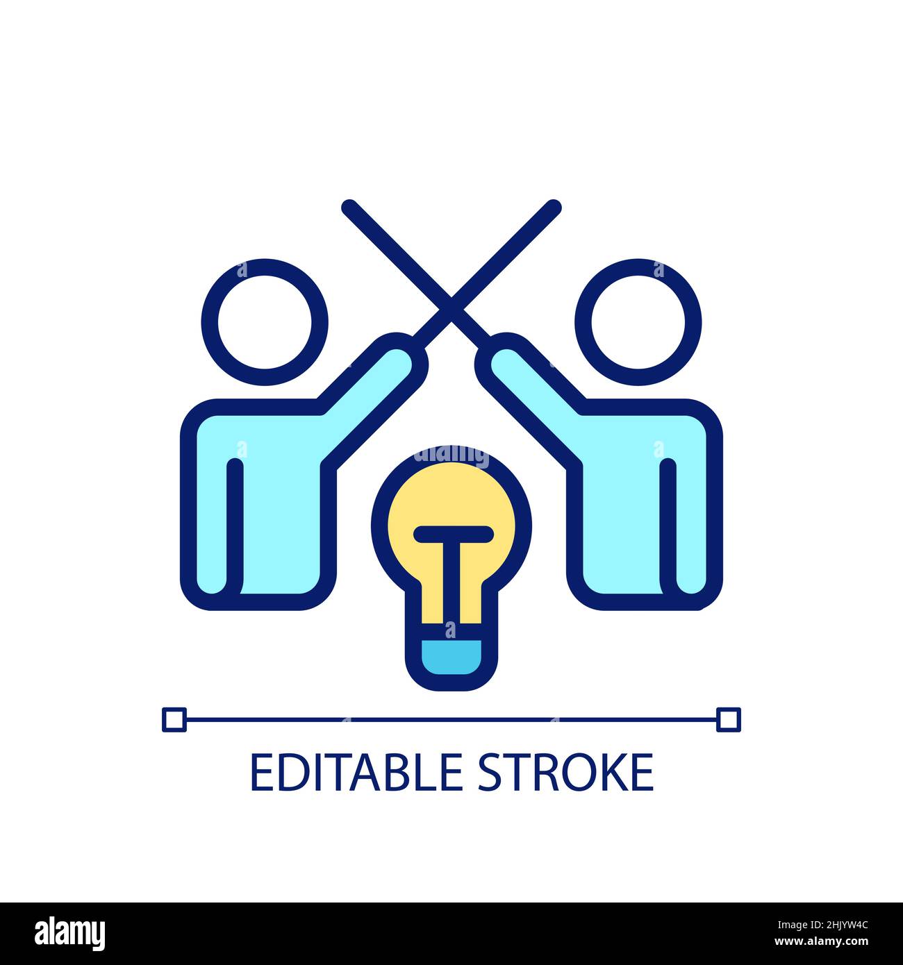Conflict management pixel perfect RGB color icon Stock Vector Image ...