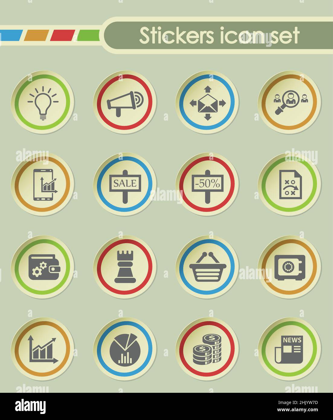 marketing round sticker icons for your creative ideas Stock Vector ...