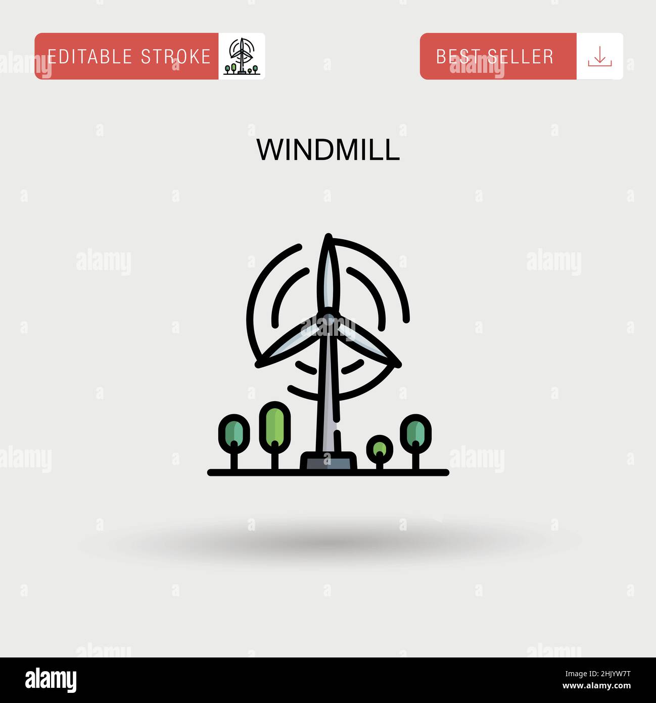 Old wind turbines Stock Vector Images - Alamy