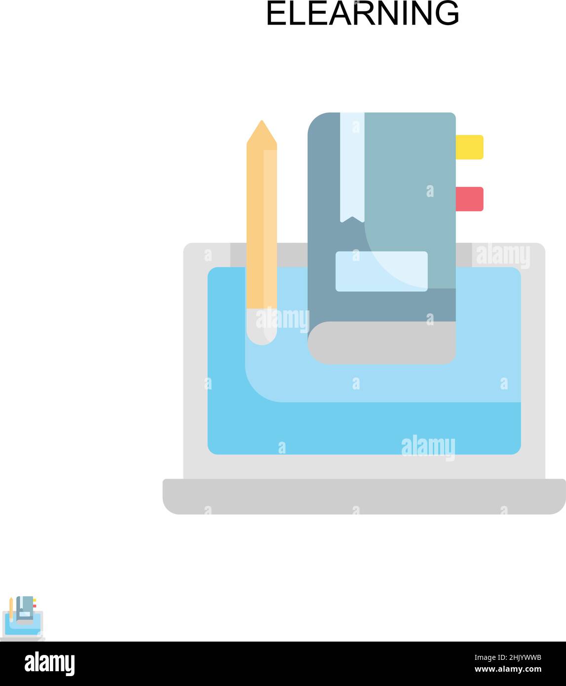 Elearning Simple vector icon. Illustration symbol design template for ...