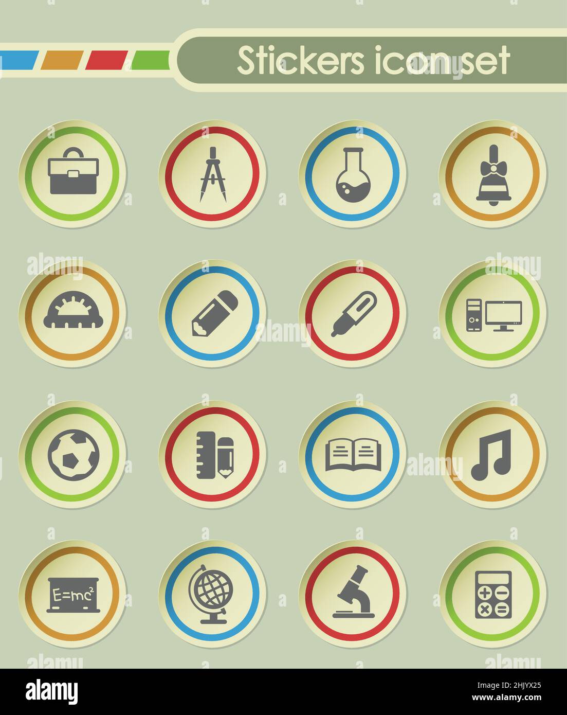 school round sticker icons for your creative ideas Stock Vector Image ...