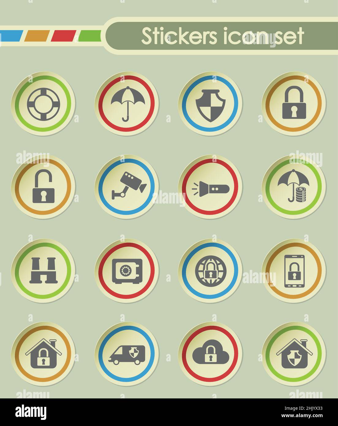security round sticker icons for your creative ideas Stock Vector Image ...
