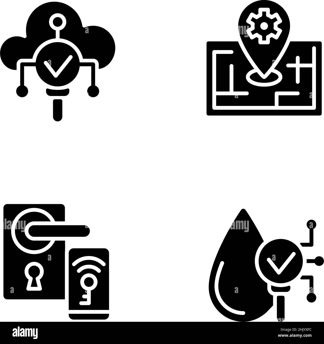 Iot icons Black and White Stock Photos & Images - Alamy