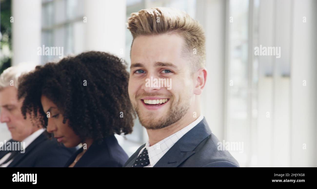 4k portrait smiling businessman sitting hi-res stock photography and ...