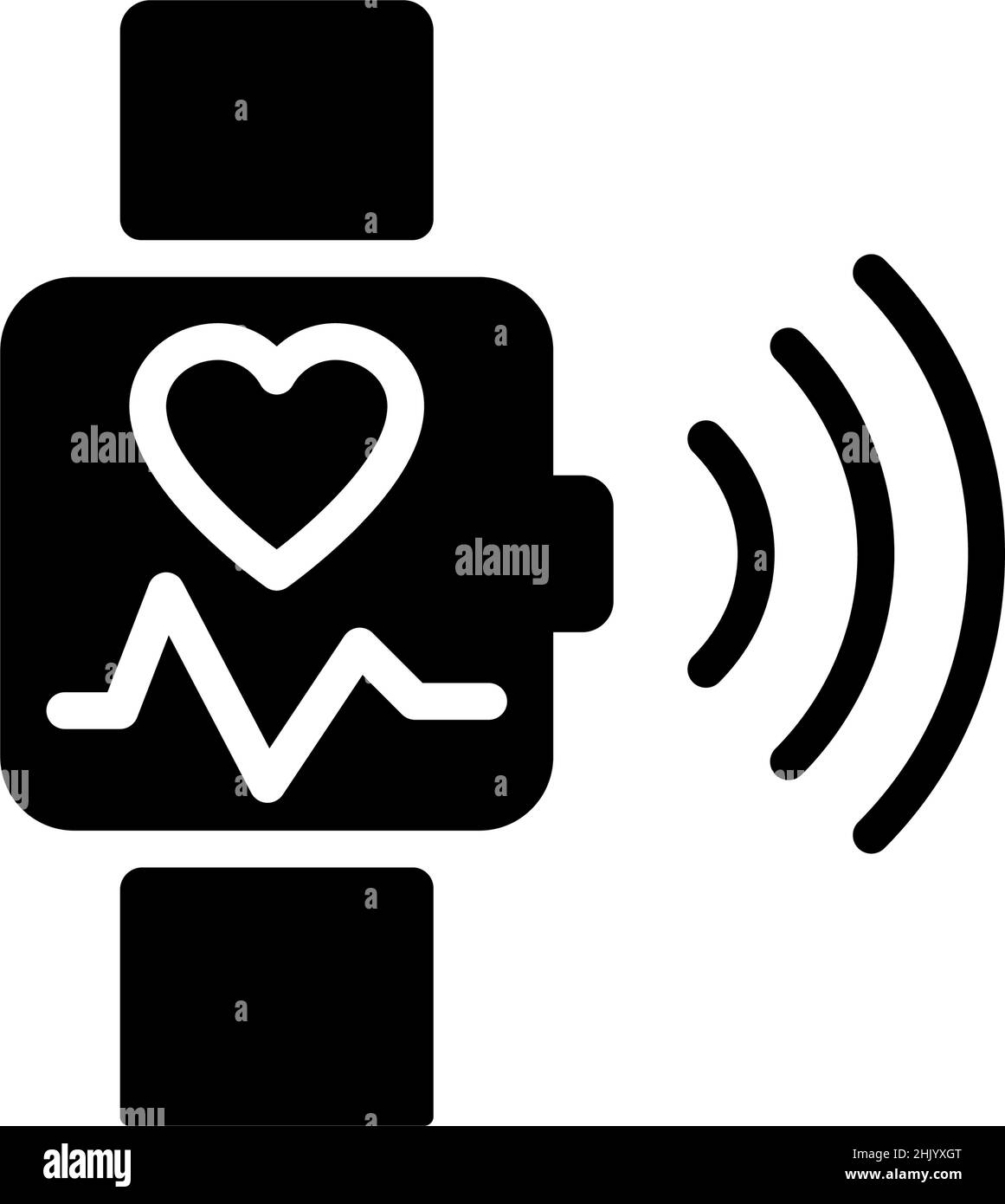 Heart rate monitoring black glyph icon Stock Vector Image & Art - Alamy