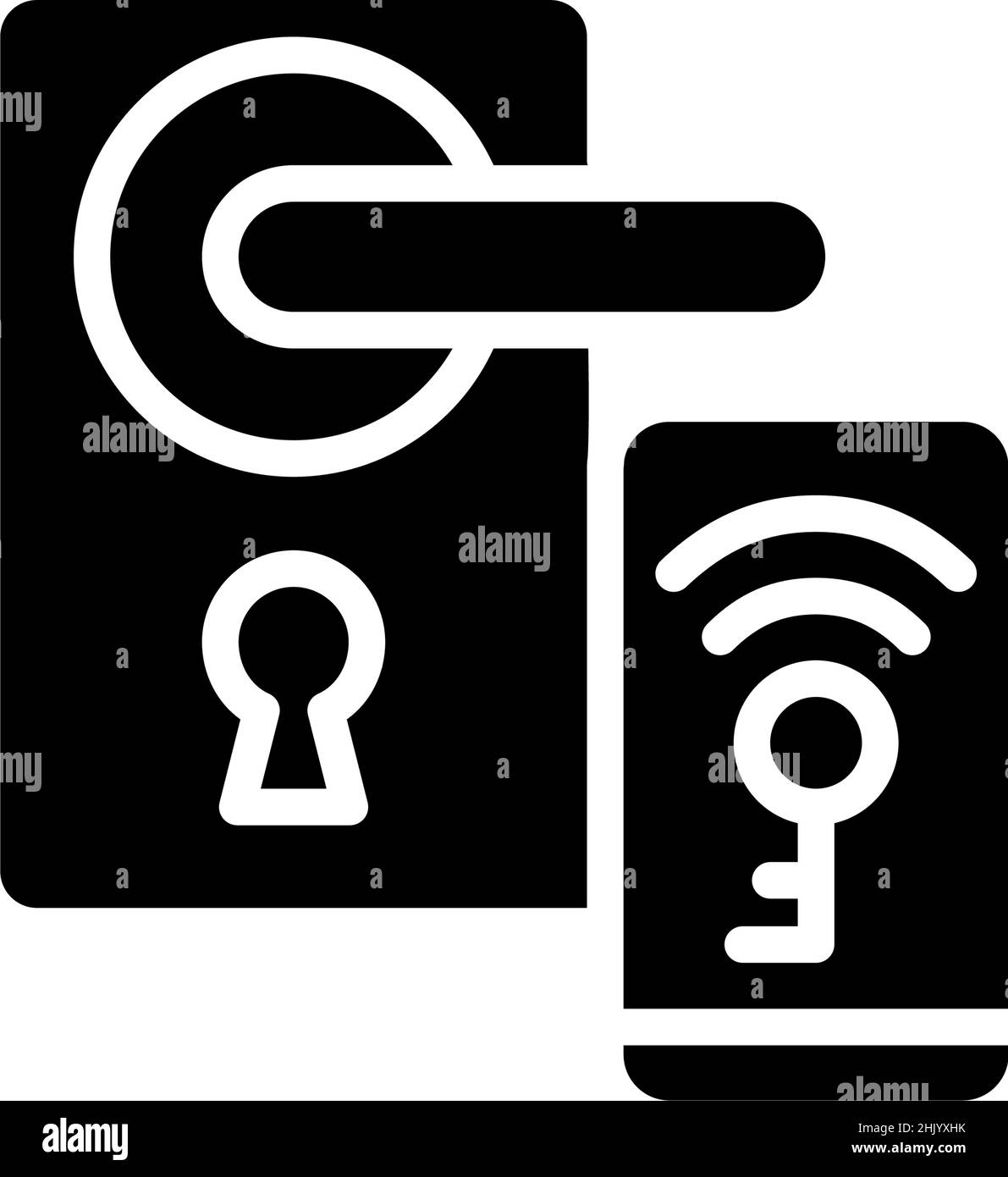 Smart locks black glyph icon Stock Vector Image & Art - Alamy