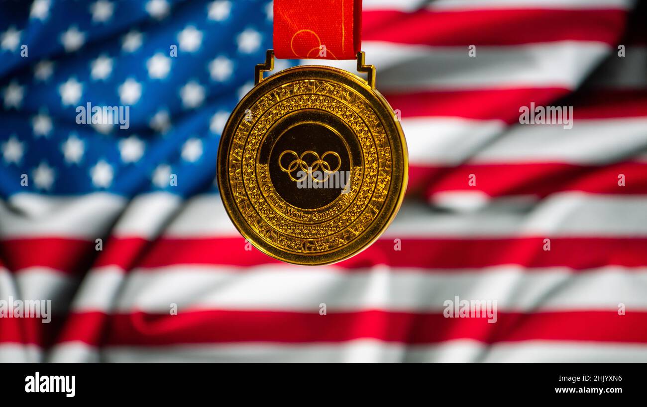 Flag usa olympic rings hi-res stock photography and images - Alamy