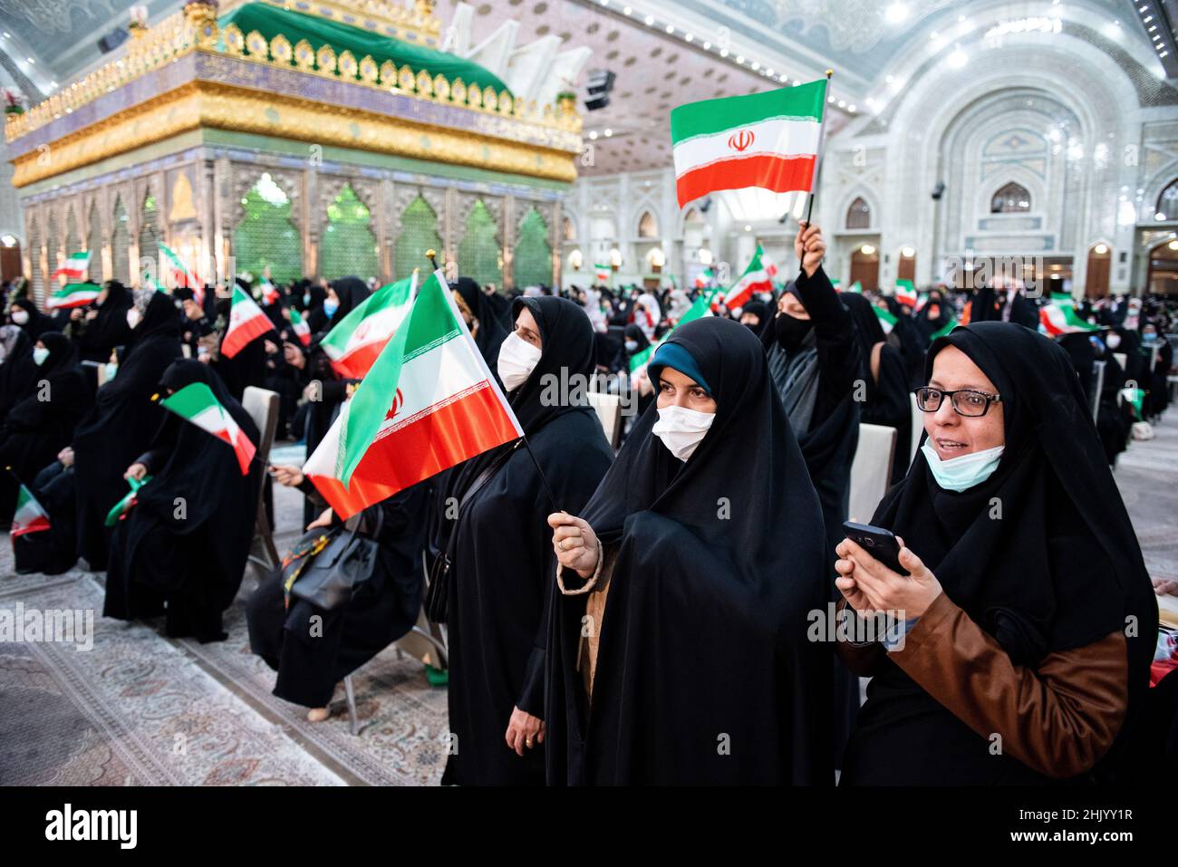 Tehran, Tehran, Iran. 1st Feb, 2022. Veiled women wearing a protective ...