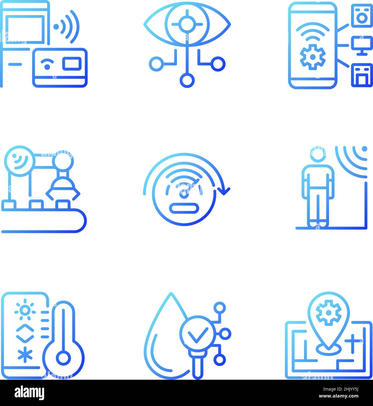 Innovative technology gradient linear vector icons set Stock Vector ...