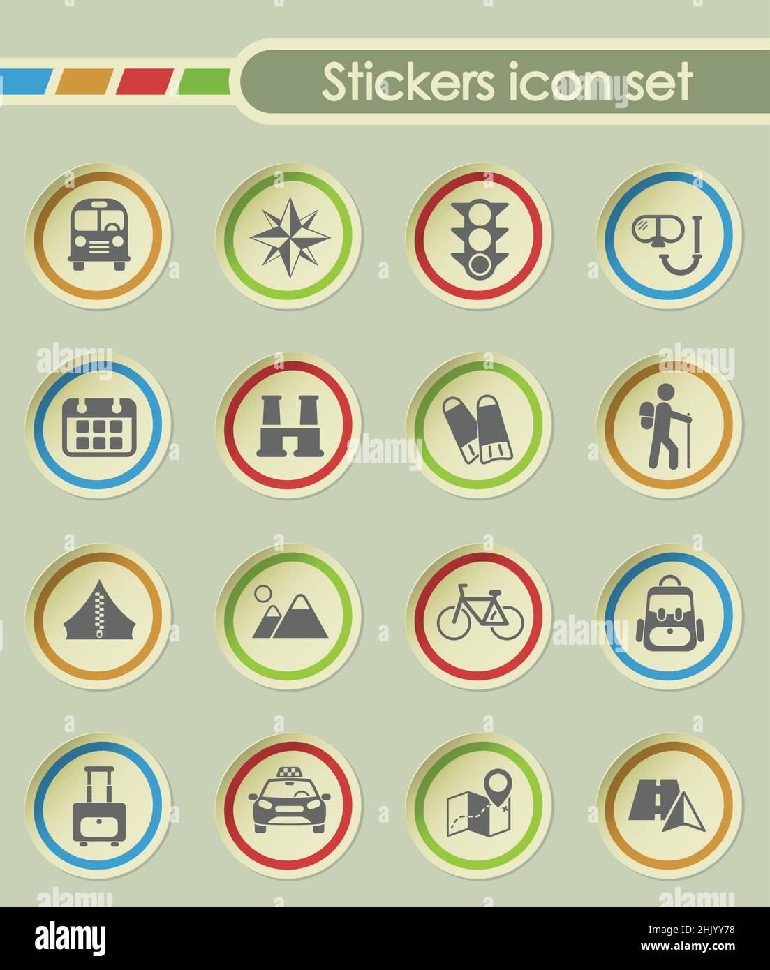 travel round sticker icons for your creative ideas Stock Vector Image ...