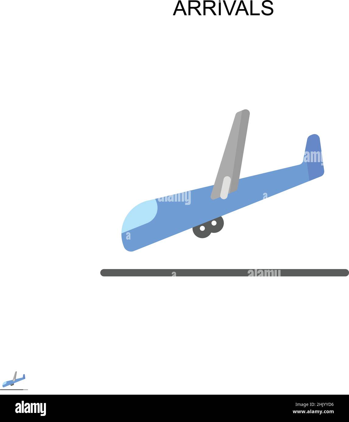 Arrivals Simple vector icon. Illustration symbol design template for ...