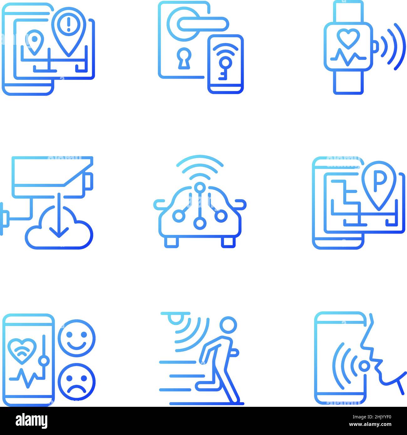 Internet of things gradient linear vector icons set Stock Vector Image ...