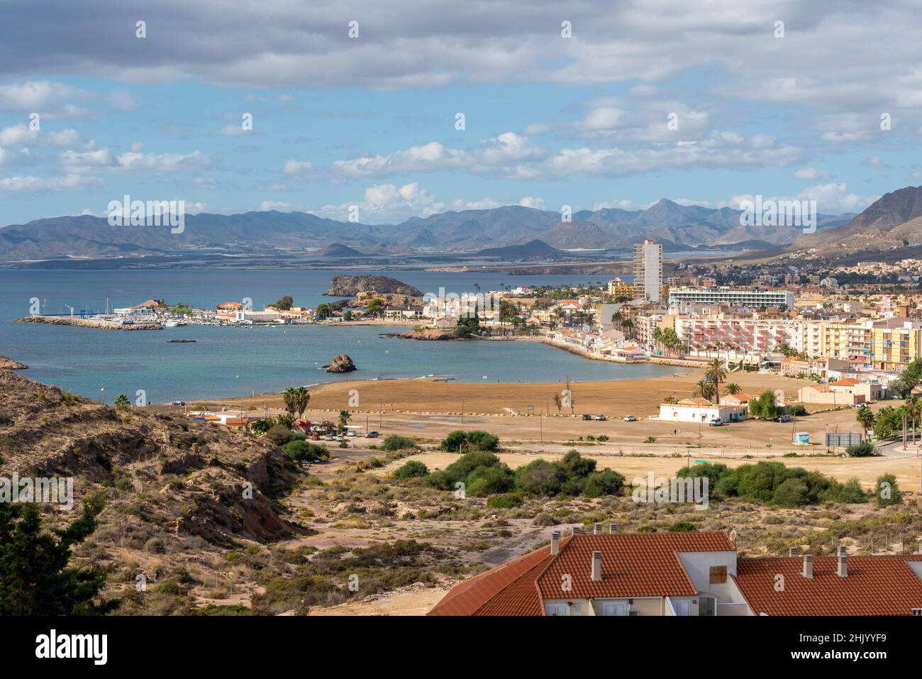 View over Puerto de Mazarron, Murcia, Spain, Europe. Mediterranean port ...