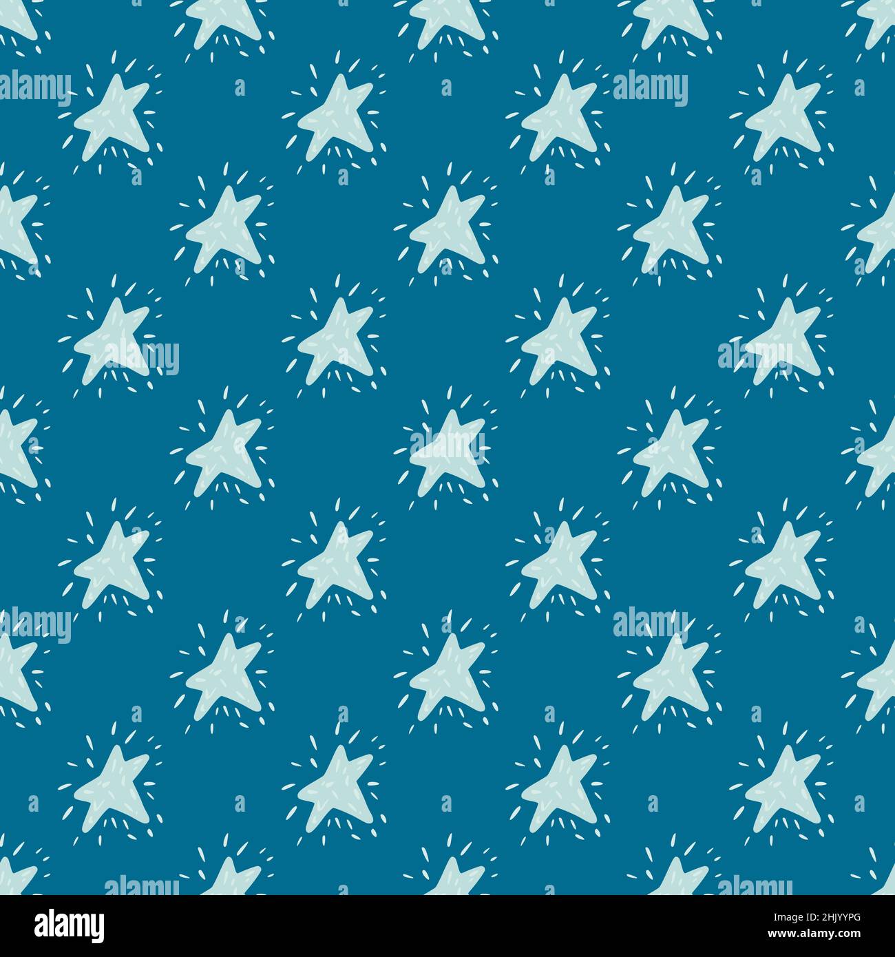 Stars seamless pattern. Hand drawn background space. Repeated texture ...