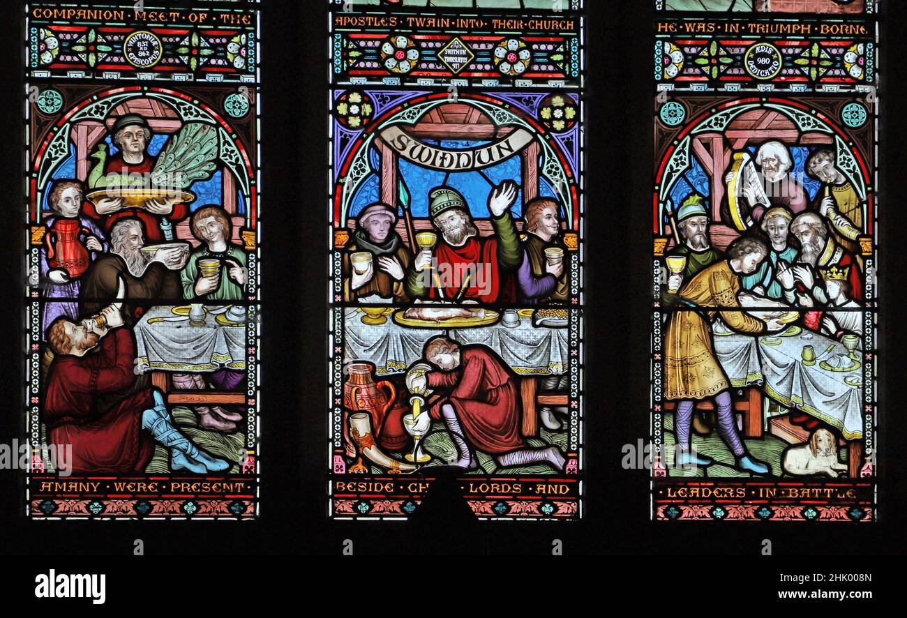 Stained glass by Frederick Preedy depicting the feast at the ...