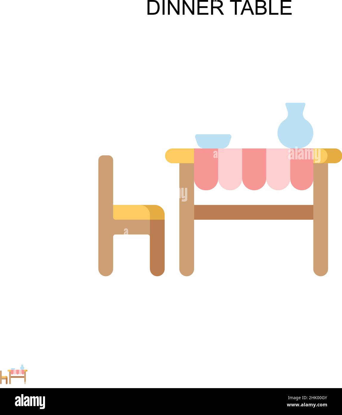 Dinner table Simple vector icon. Illustration symbol design template ...