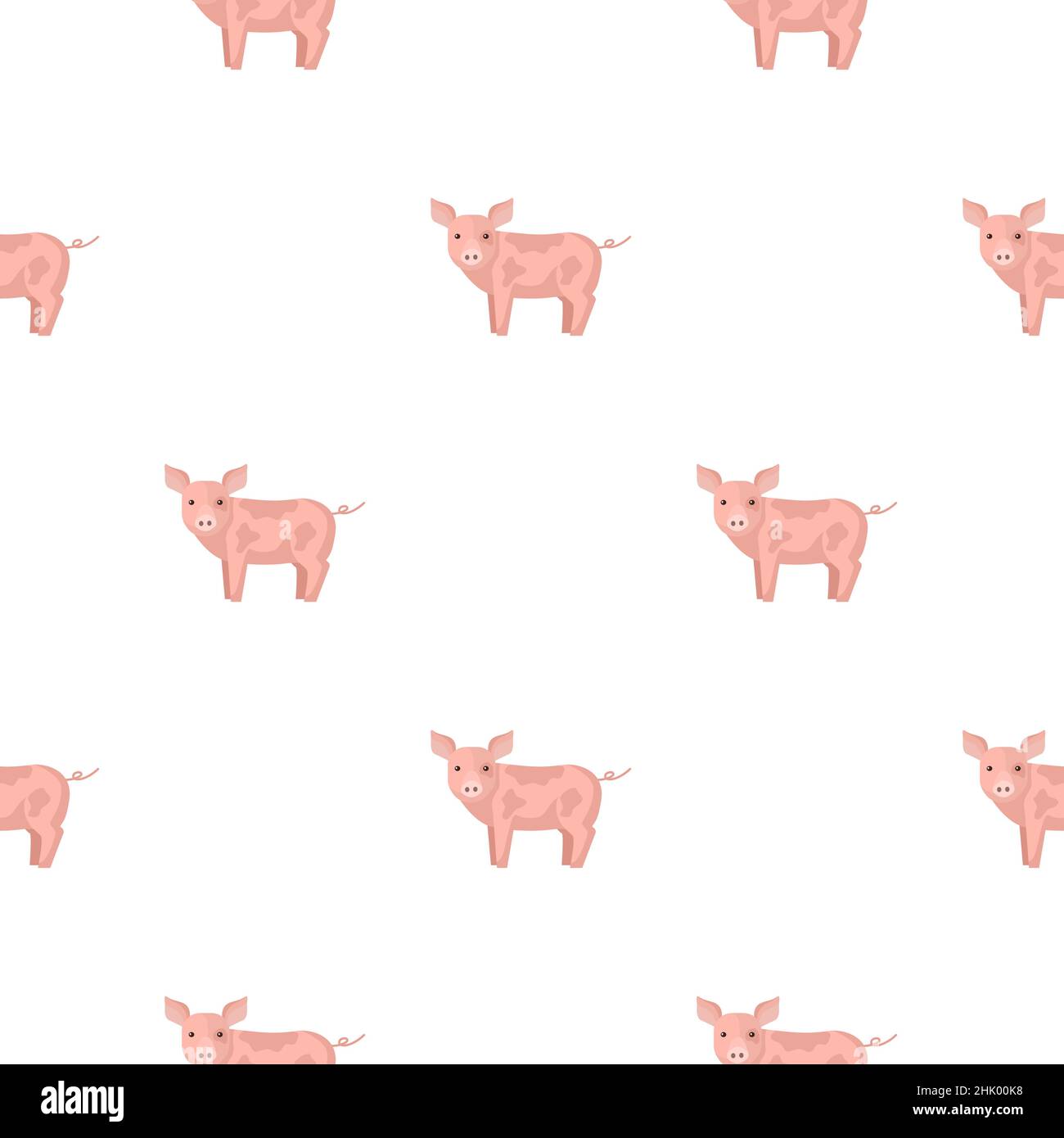 Seamless pattern of pig. Domestic animals on colorful background ...