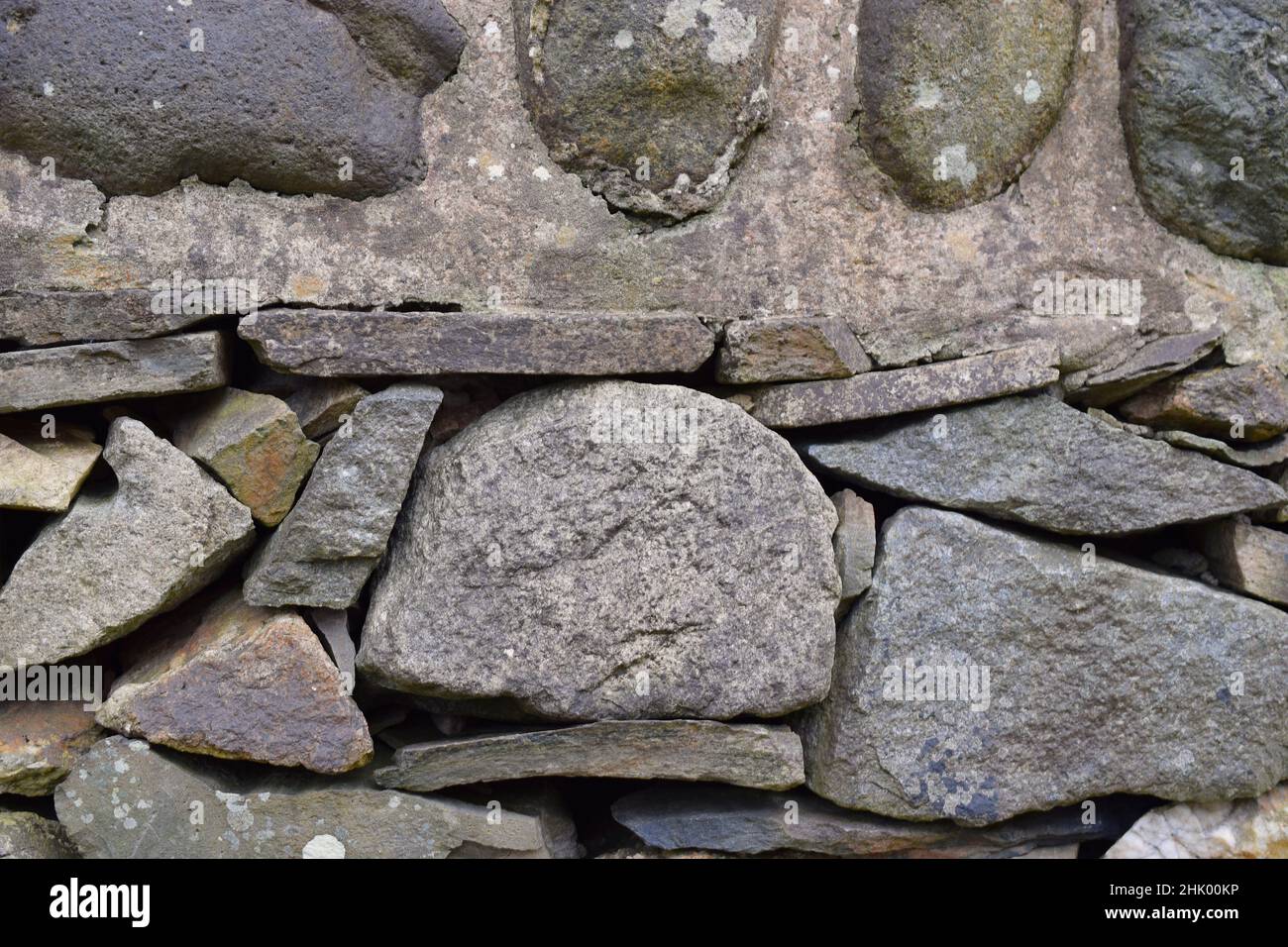 Old stone texture on welsh hedge Stock Photo - Alamy