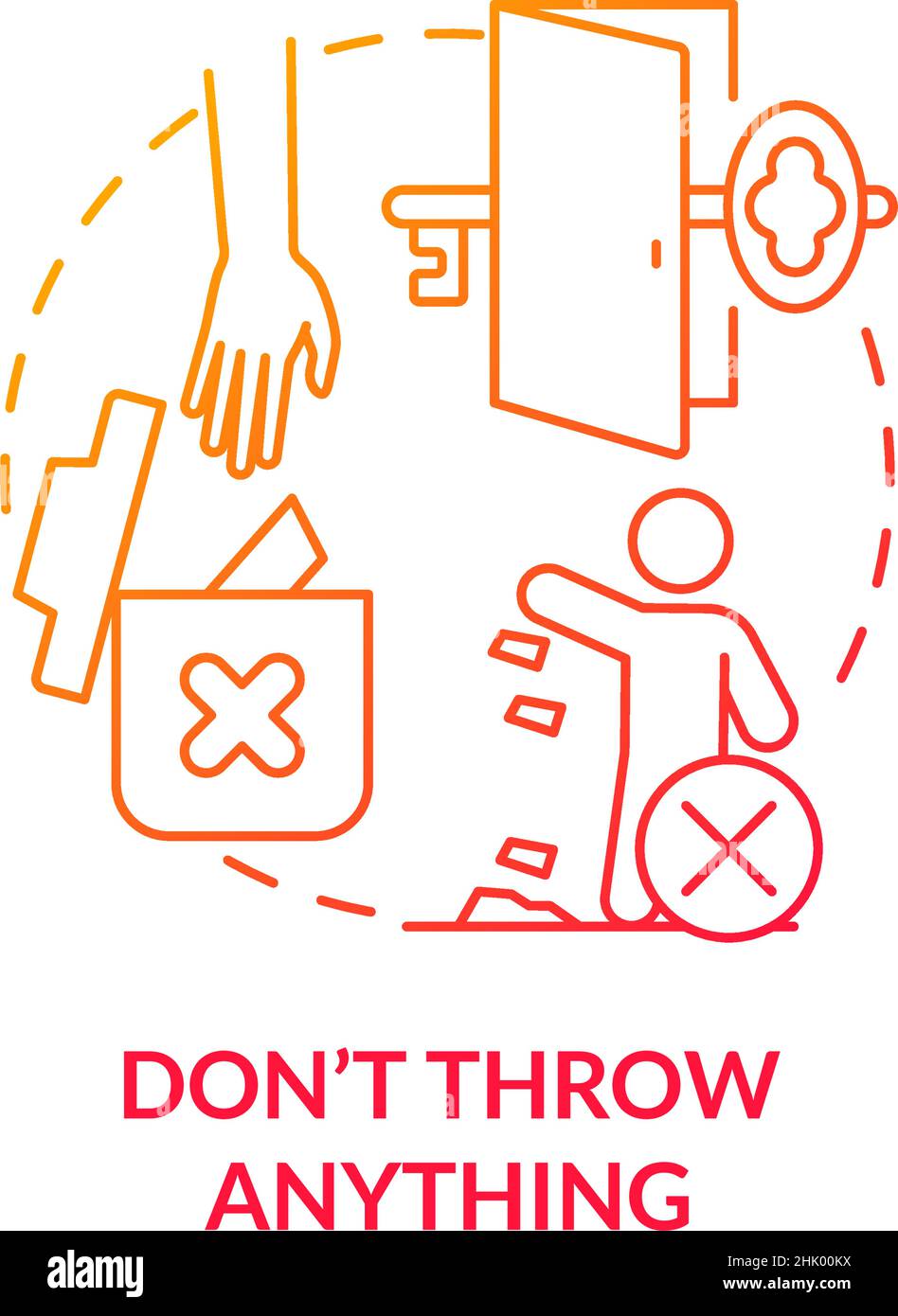 Dont throw anything red gradient concept icon Stock Vector Image & Art ...