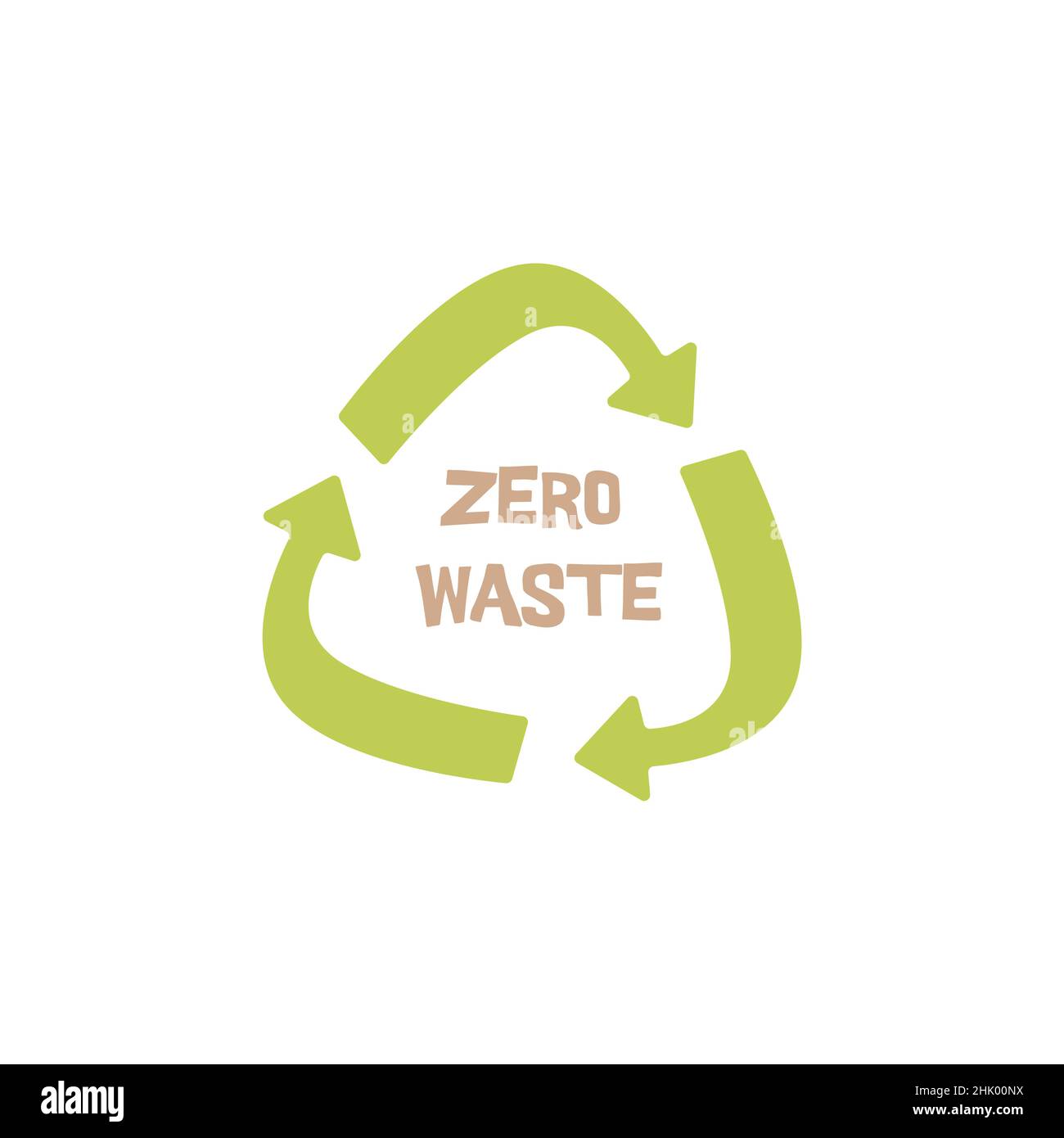 Three green circular arrows in the shape of a triangle, concept of ...