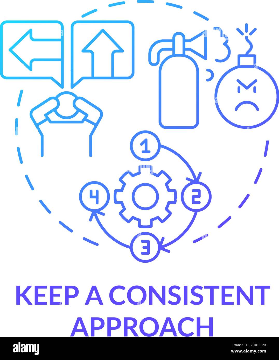 Keep consistent approach blue gradient concept icon Stock Vector Image ...