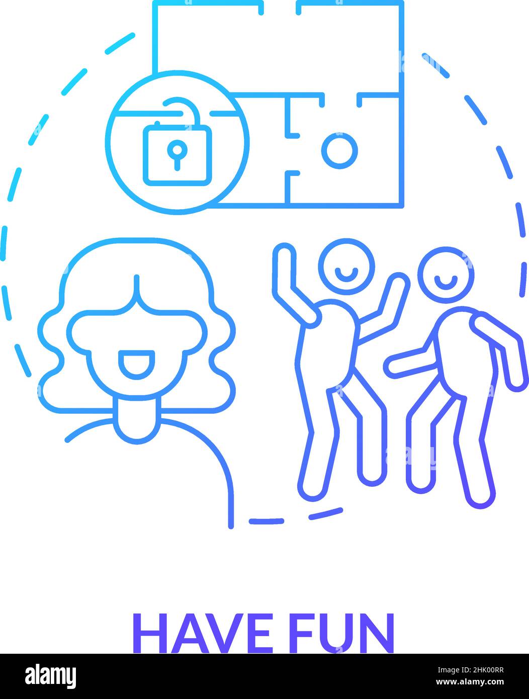 Have fun blue gradient concept icon Stock Vector Image & Art - Alamy