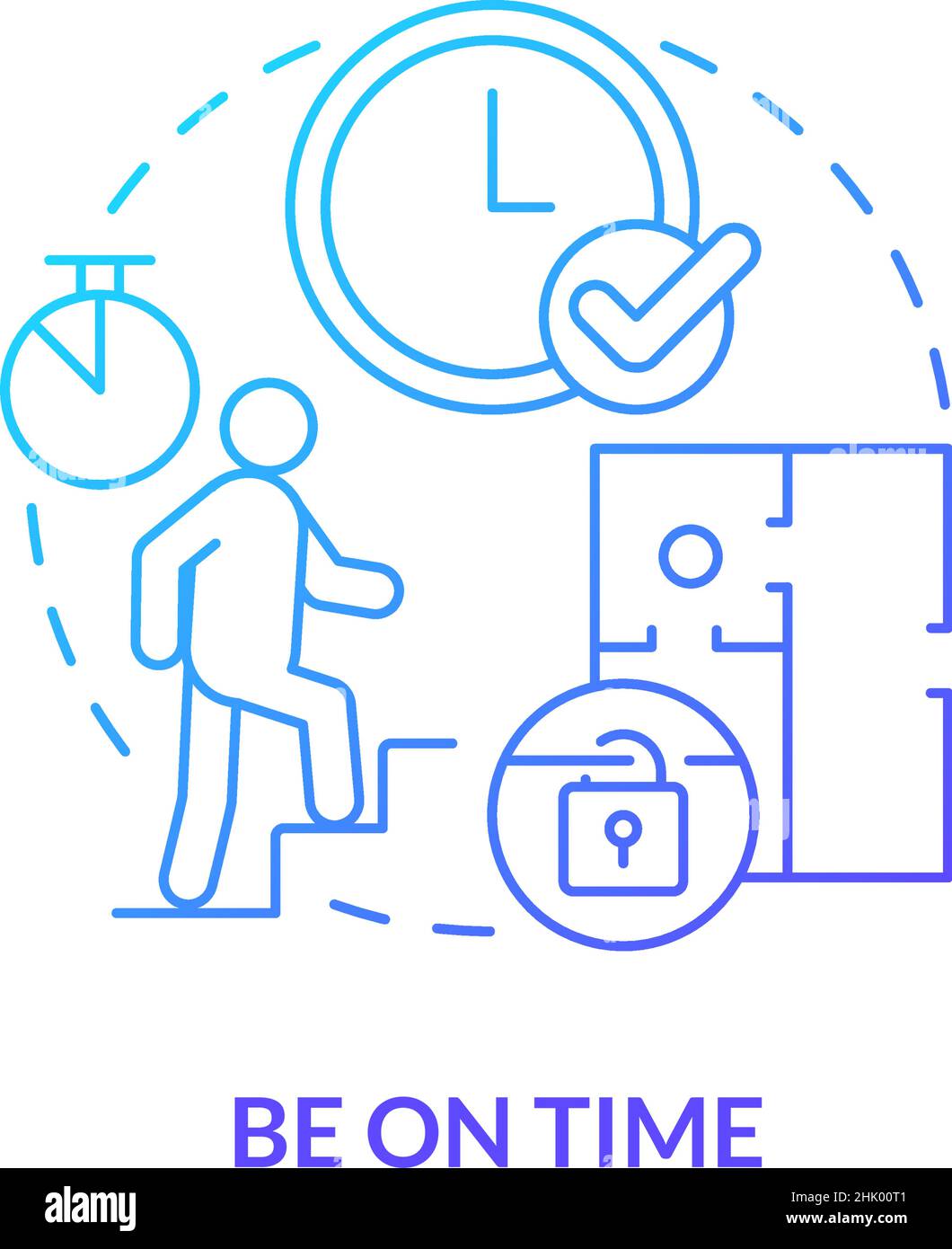 Be on time blue gradient concept icon Stock Vector Image & Art - Alamy