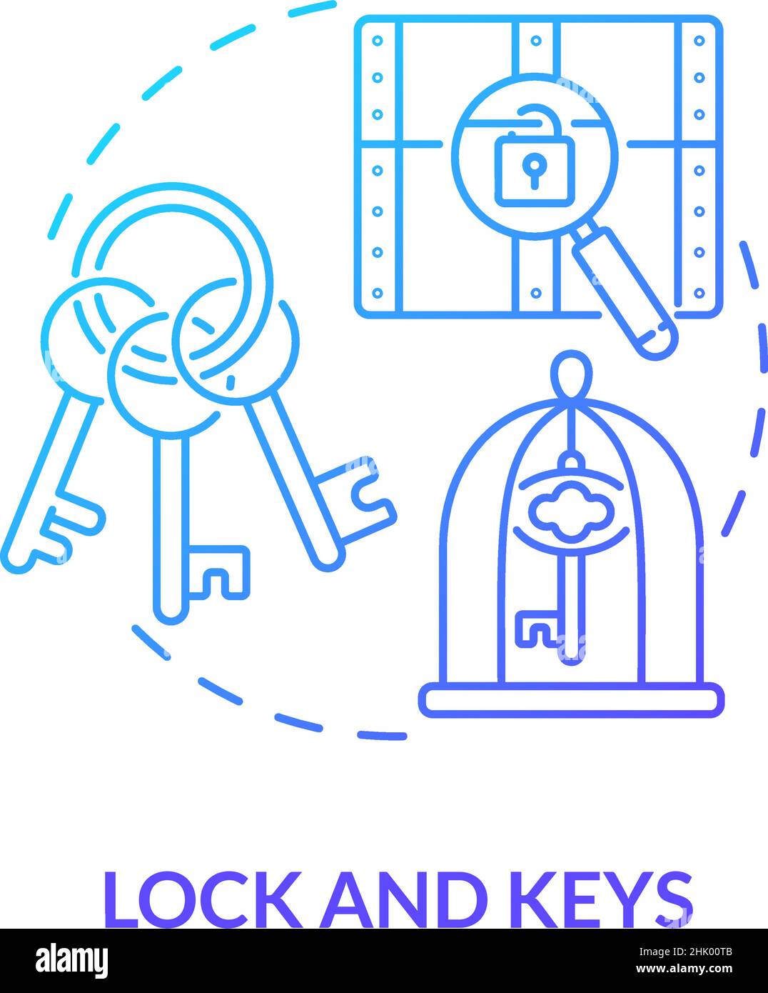 Lock and keys blue gradient concept icon Stock Vector Image & Art - Alamy