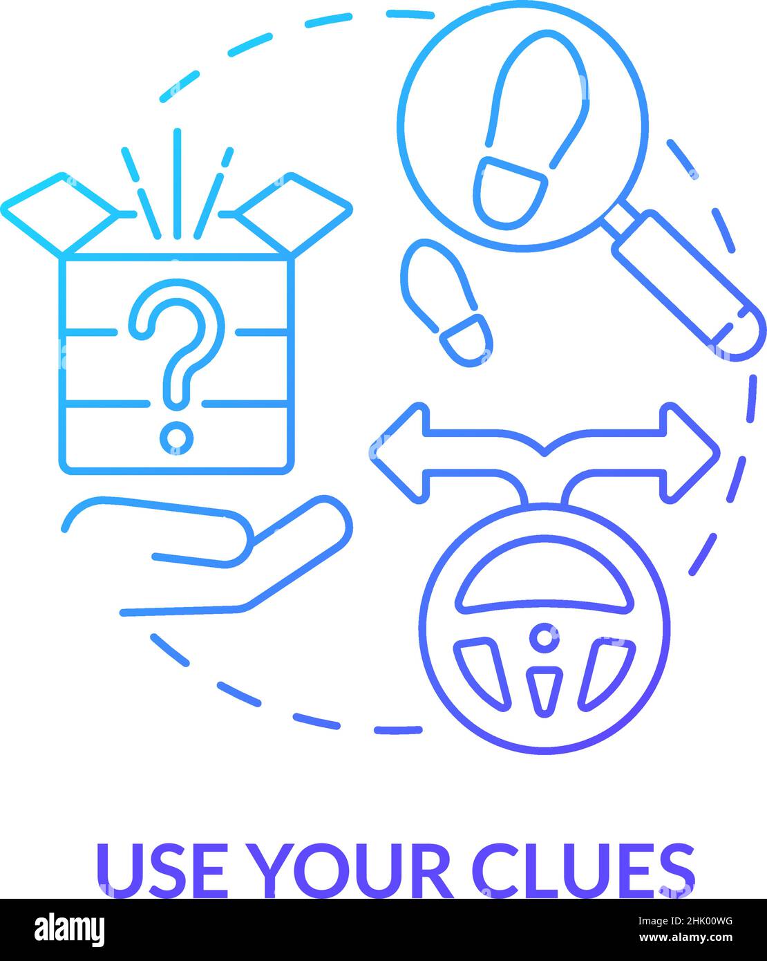 Use clues blue gradient concept icon Stock Vector Image & Art - Alamy