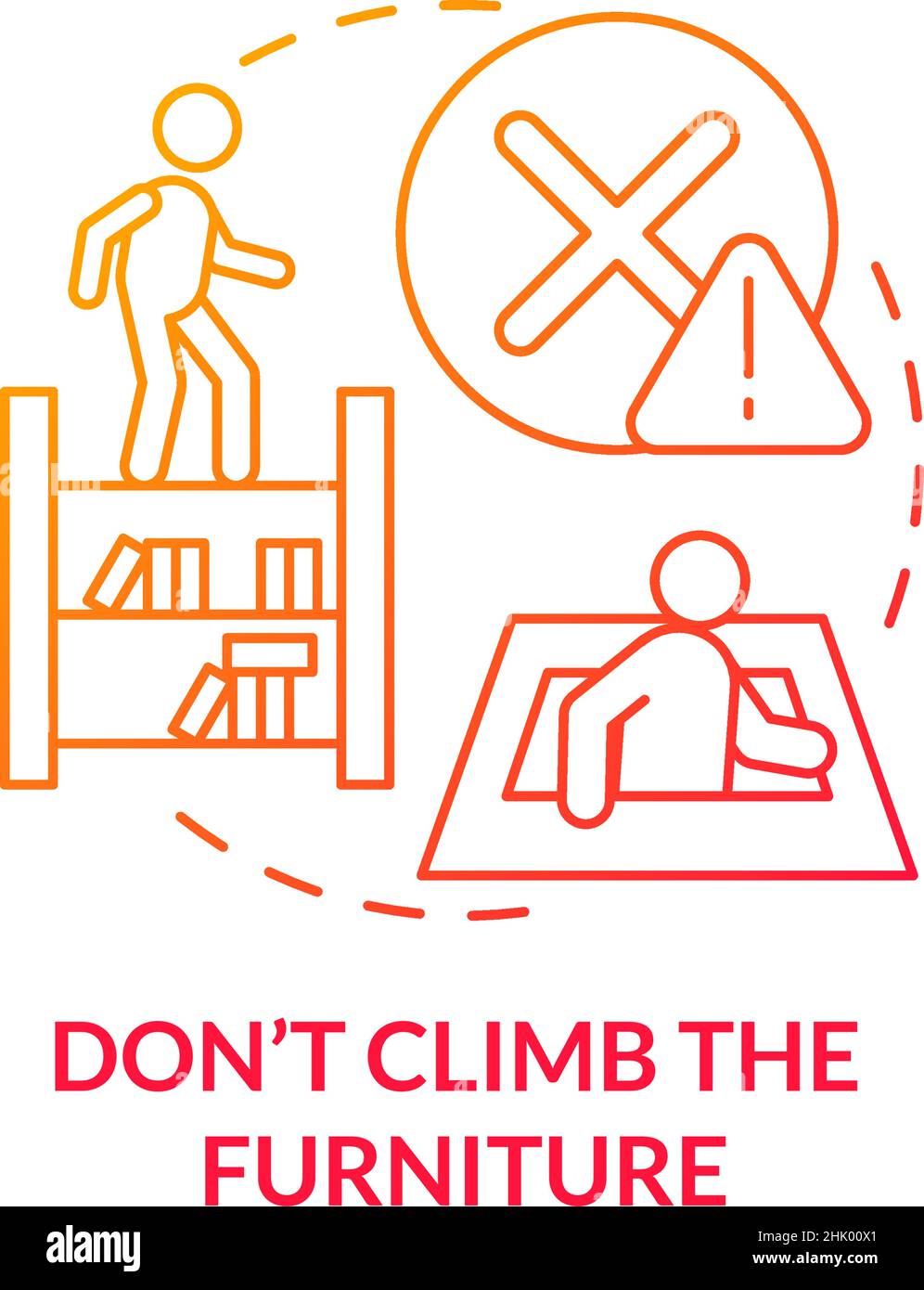 Dont climb furniture red gradient concept icon Stock Vector Image & Art ...