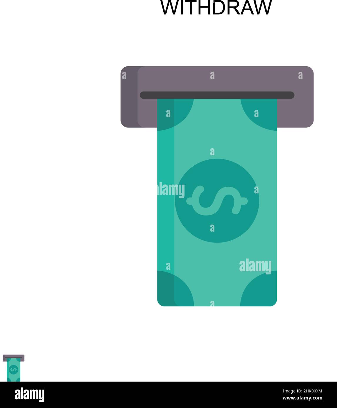 Withdraw Simple vector icon. Illustration symbol design template for ...