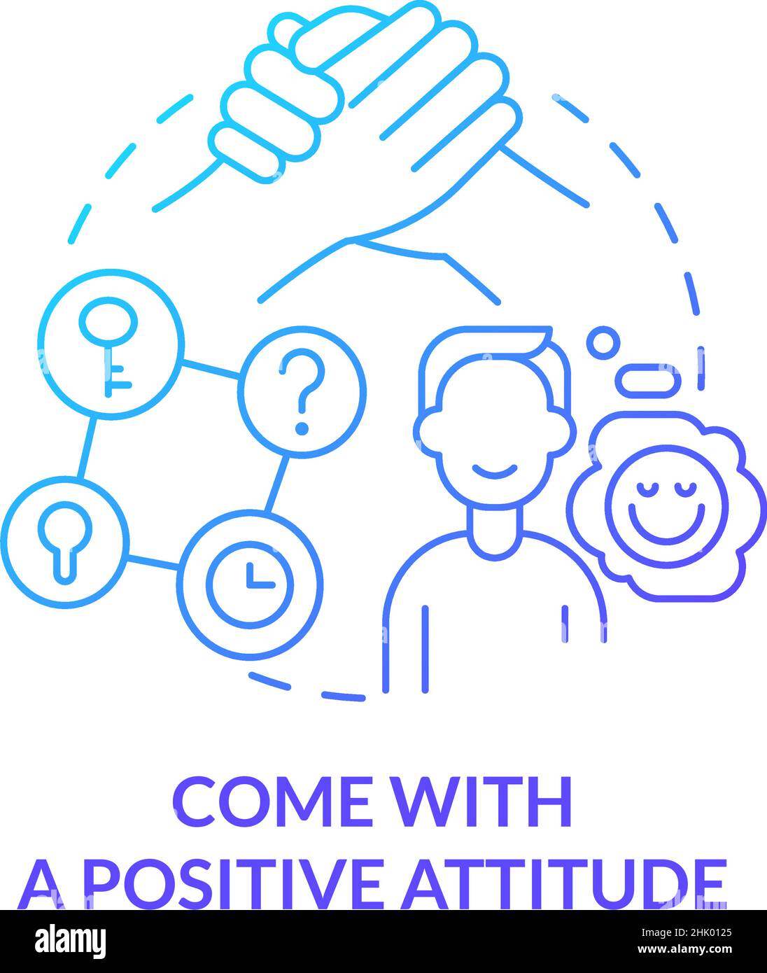 Come with positive attitude blue gradient concept icon Stock Vector Image & Art - Alamy