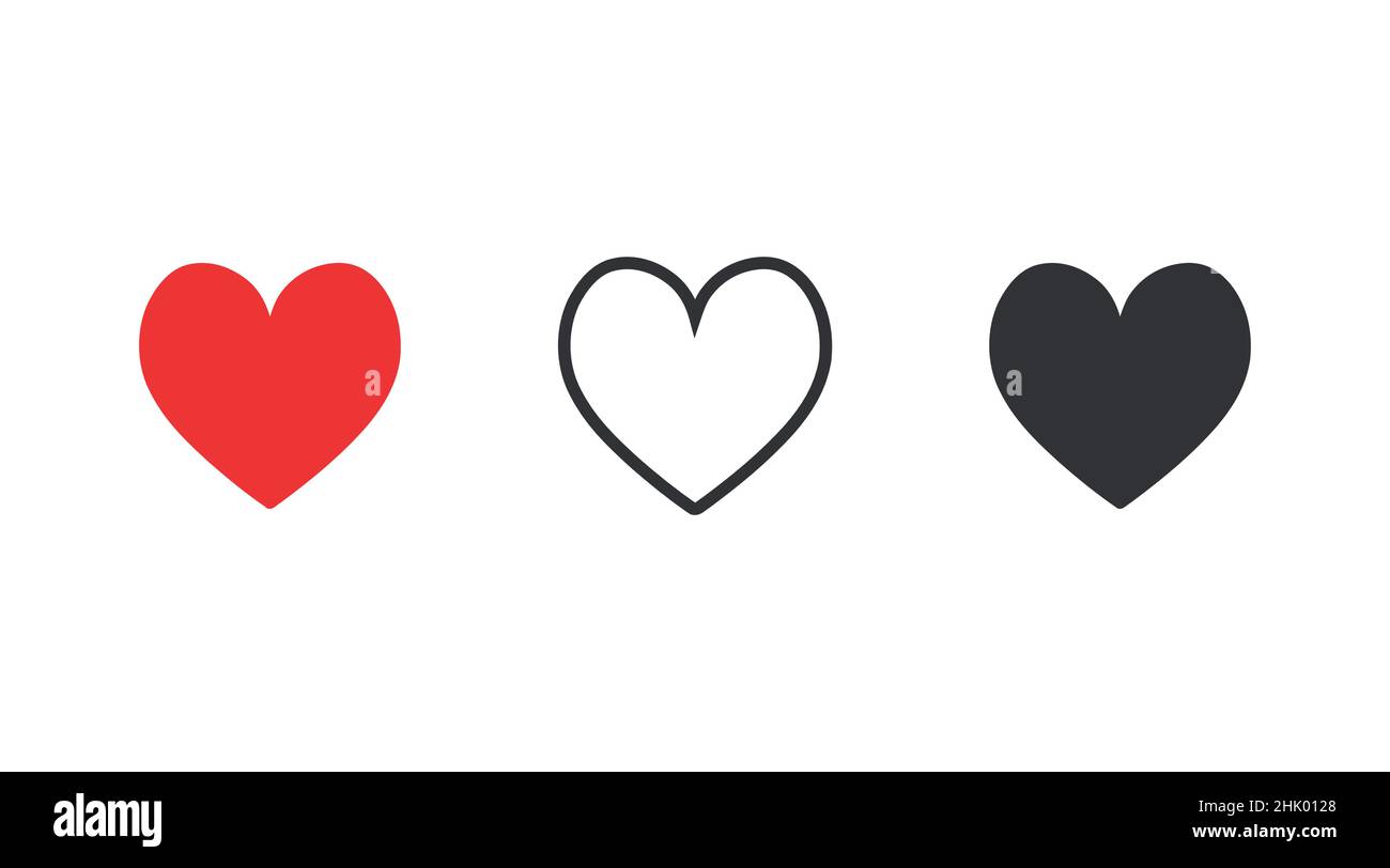 Vector heart set. Heart shapes collection. Simple vector hearts Stock ...
