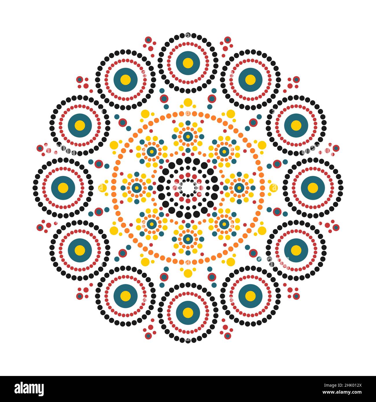 Dot painting mandala. Tribal style whimsical decoration. Aboriginal ...