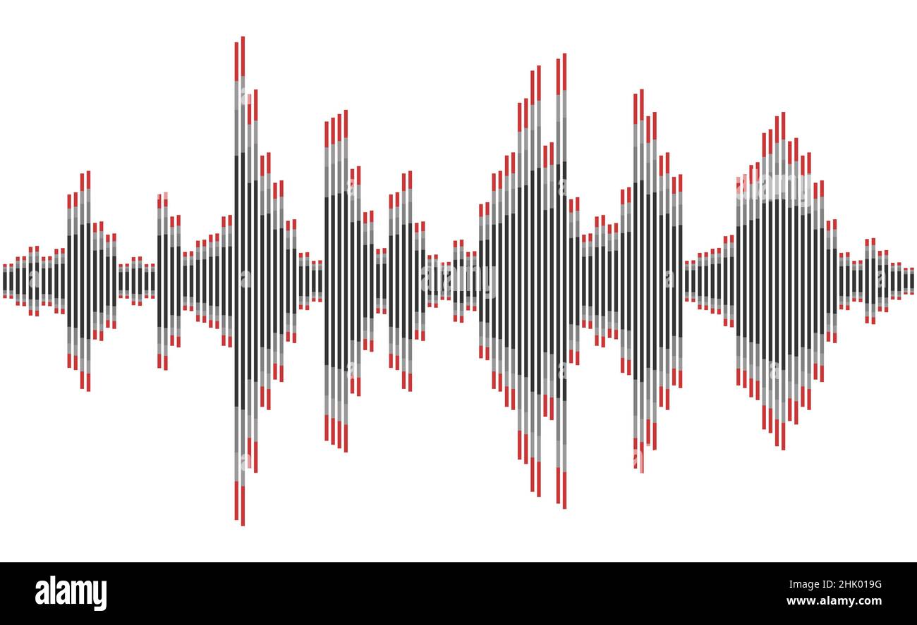 Simple voice sound display. Audio graph of waveform equalizer. Audio ...