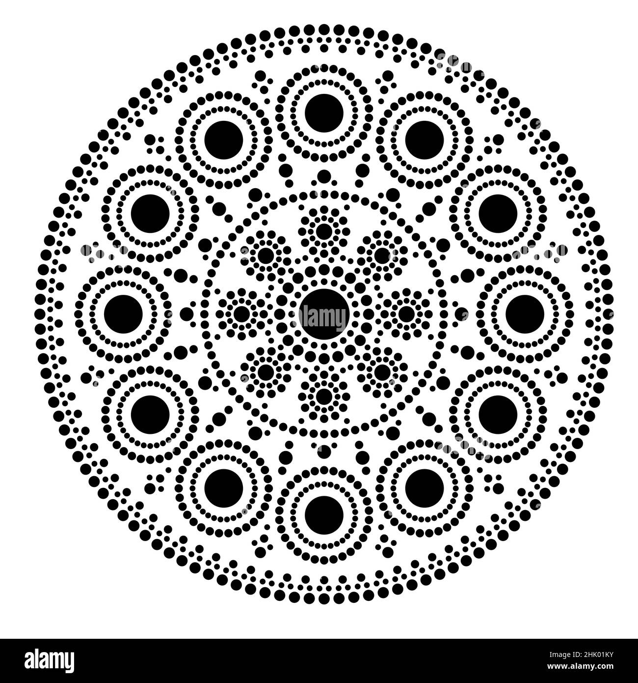 Mandala ethnic pattern. Aboriginal round boho style pattern. Dot ...