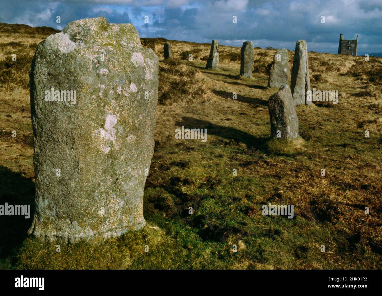The Hurlers central Neolithic stone circle, Bodmin Moor, Cornwall ...