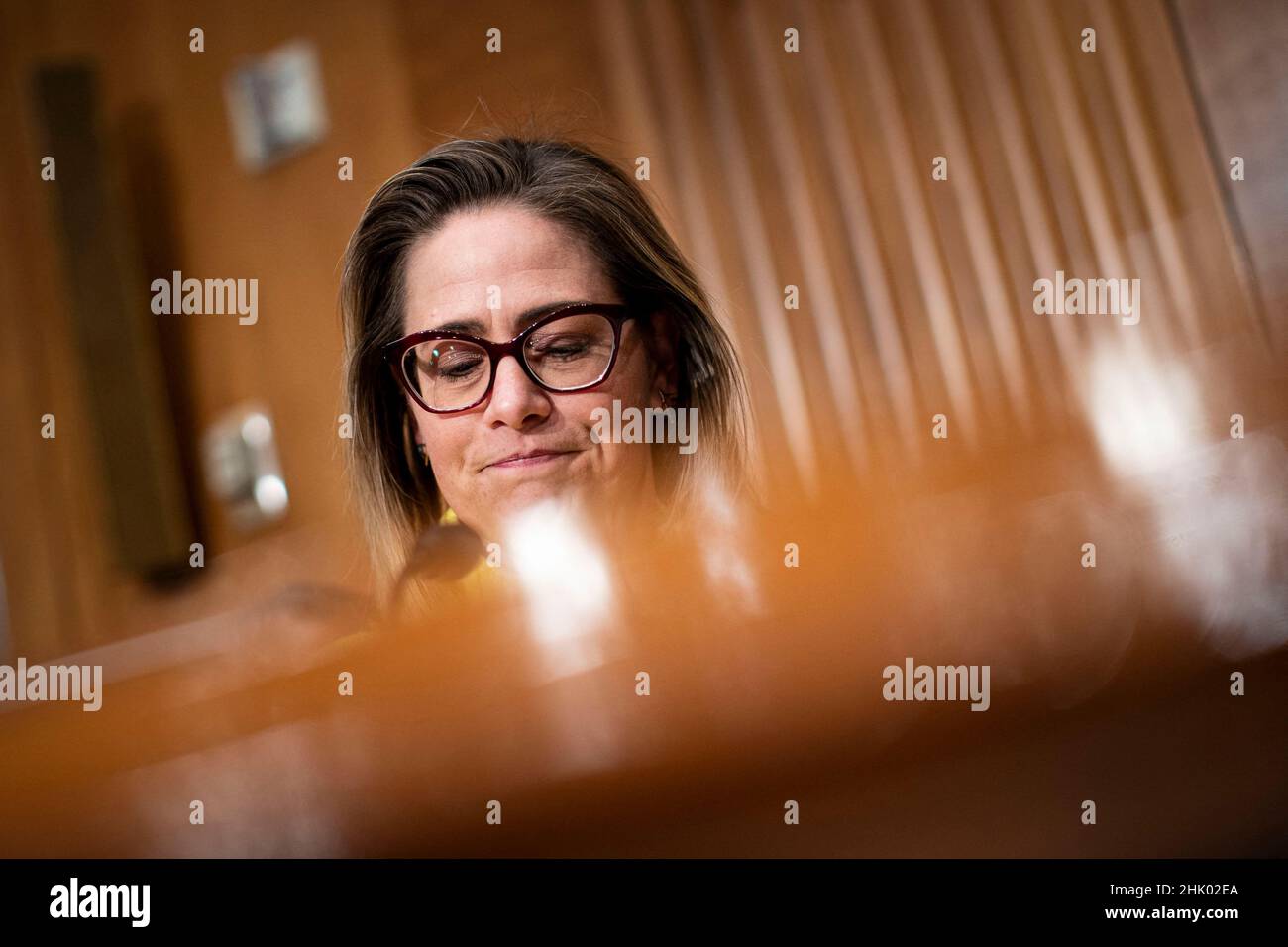 Senator Kyrsten Sinema, a Democrat from Arizona, speaks during a Senate ...