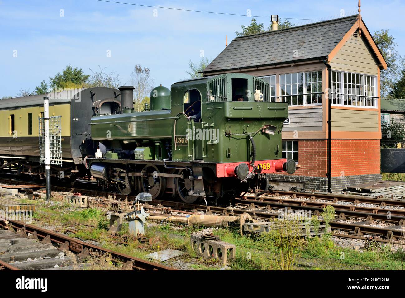A steam train arriving at Totnes Riverside station on the South Devon ...