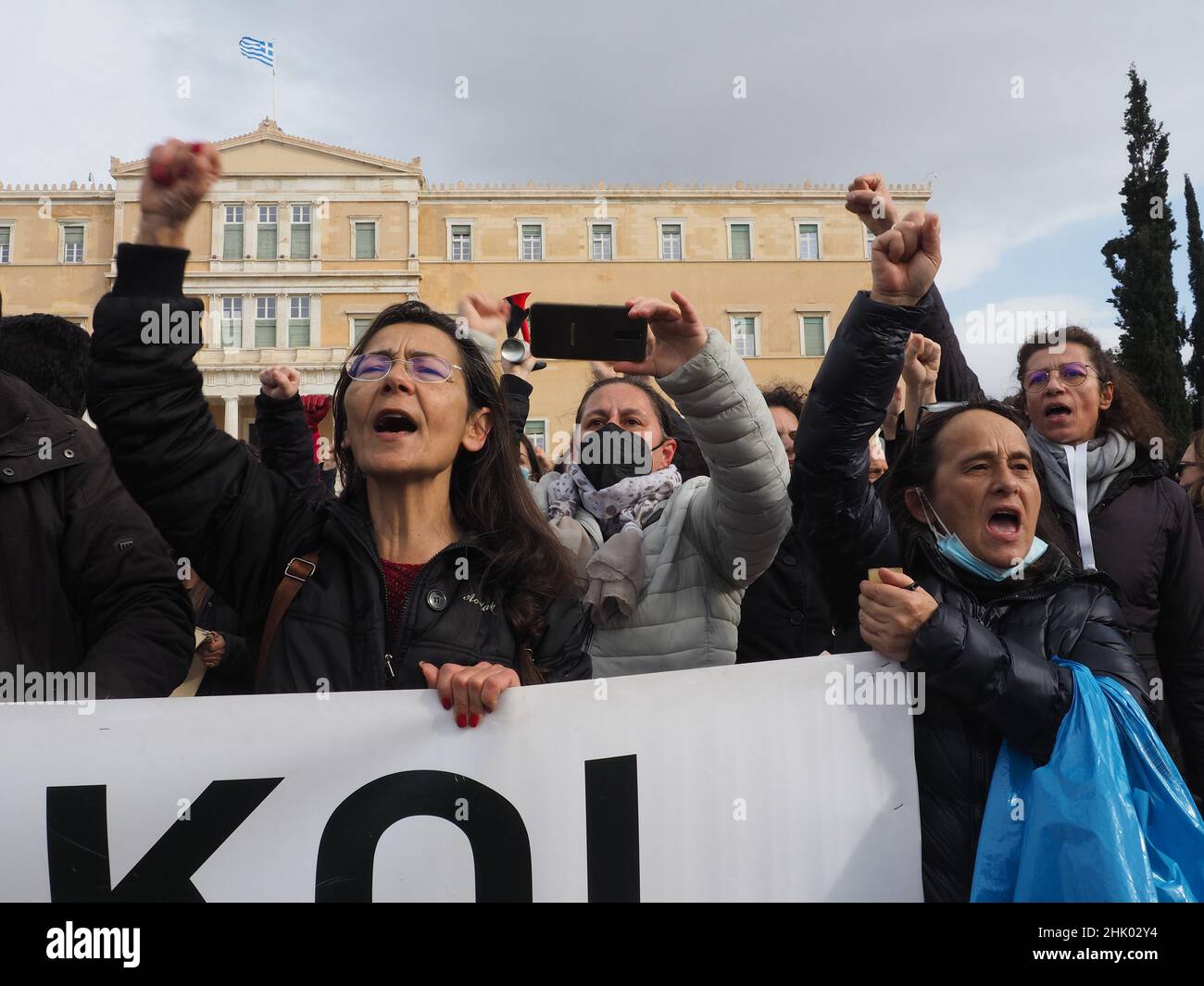 Athens, Greece. 01st Feb, 2022. Protest in Athens in support of the ...