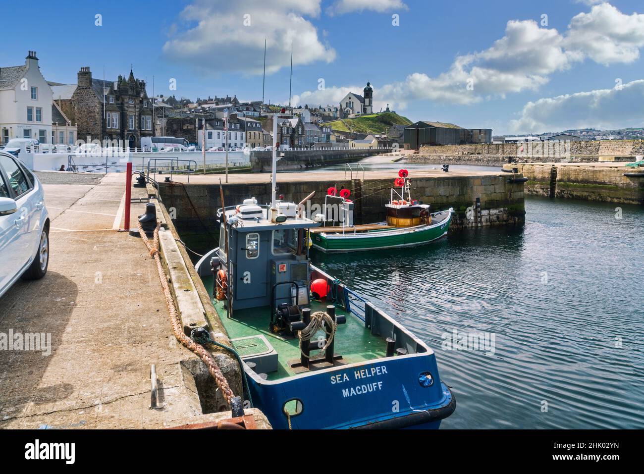 Fishing boats in Macduff harbour, Moray Firth, Aberdeenshire, Scotland ...