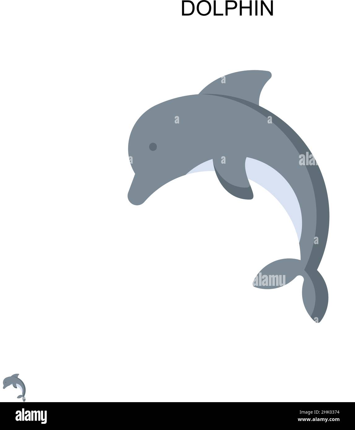Dolphin Simple vector icon. Illustration symbol design template for web ...