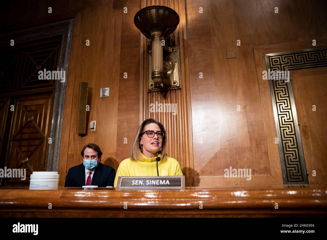 Washington, USA. 01st Feb, 2022. Senator Kyrsten Sinema, a Democrat ...