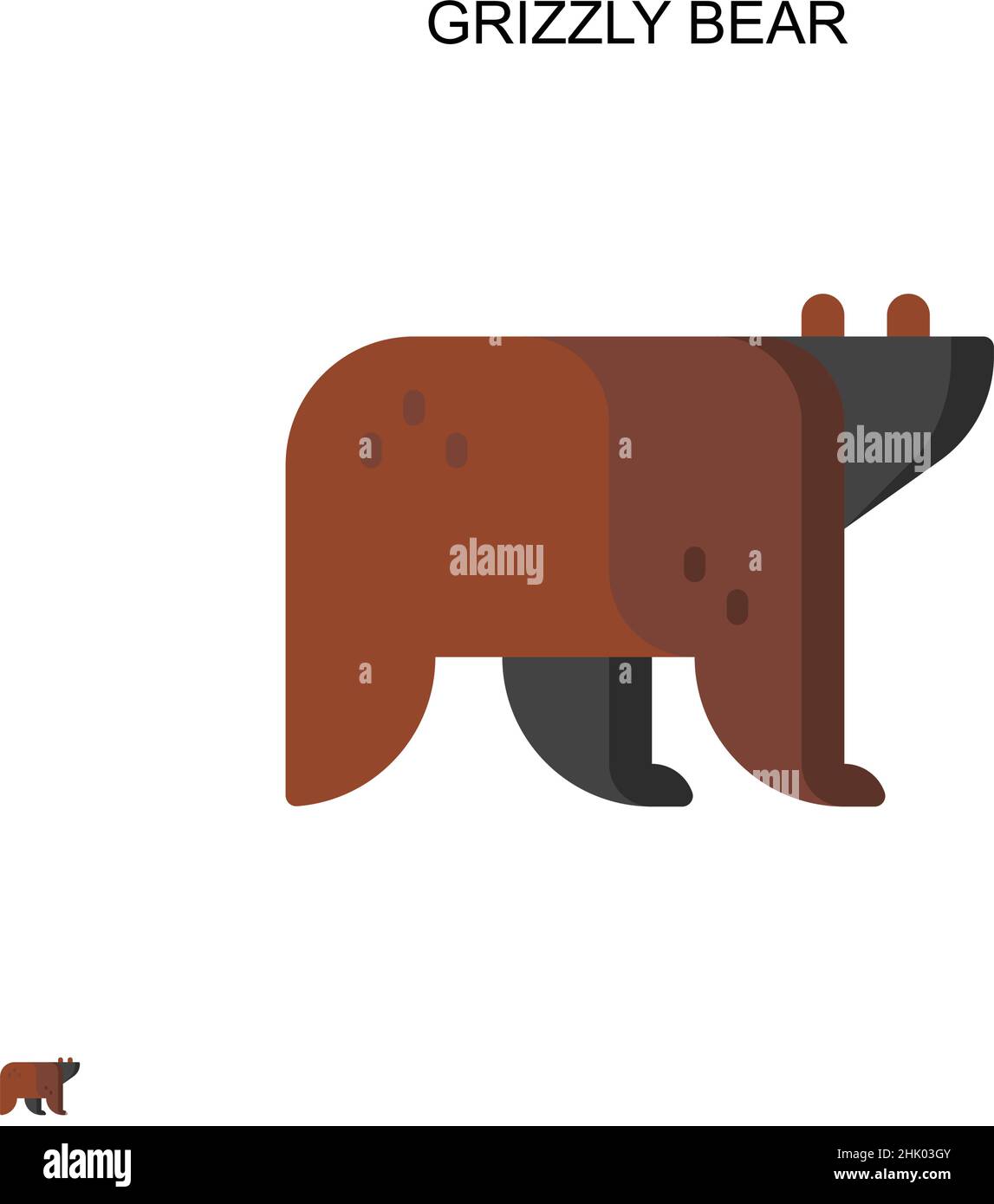 Grizzly bear Simple vector icon. Illustration symbol design template ...