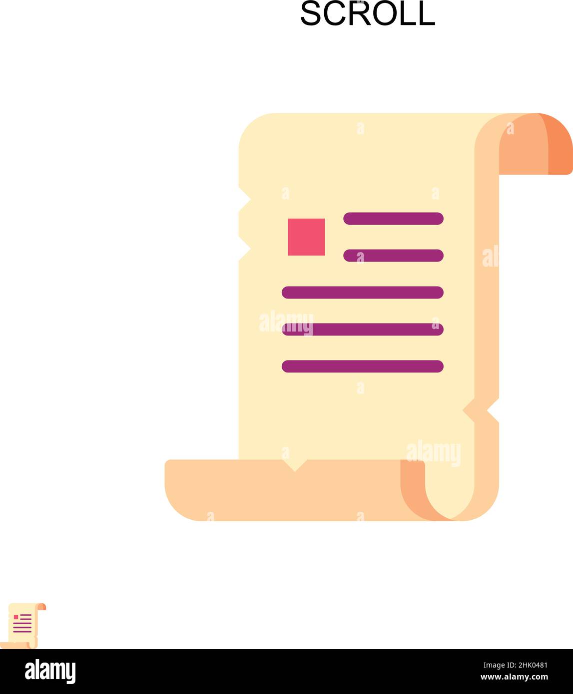 Scroll Simple Vector Icon Illustration Symbol Design Template For Web Mobile Ui Element Stock