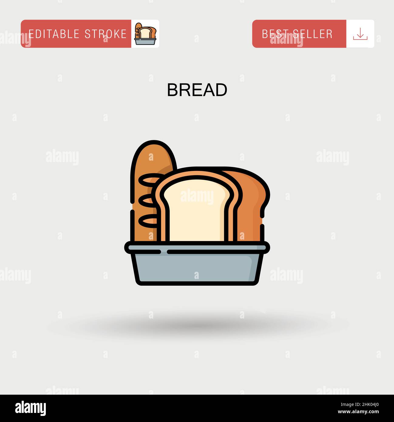 Bread Simple vector icon Stock Vector Image & Art - Alamy